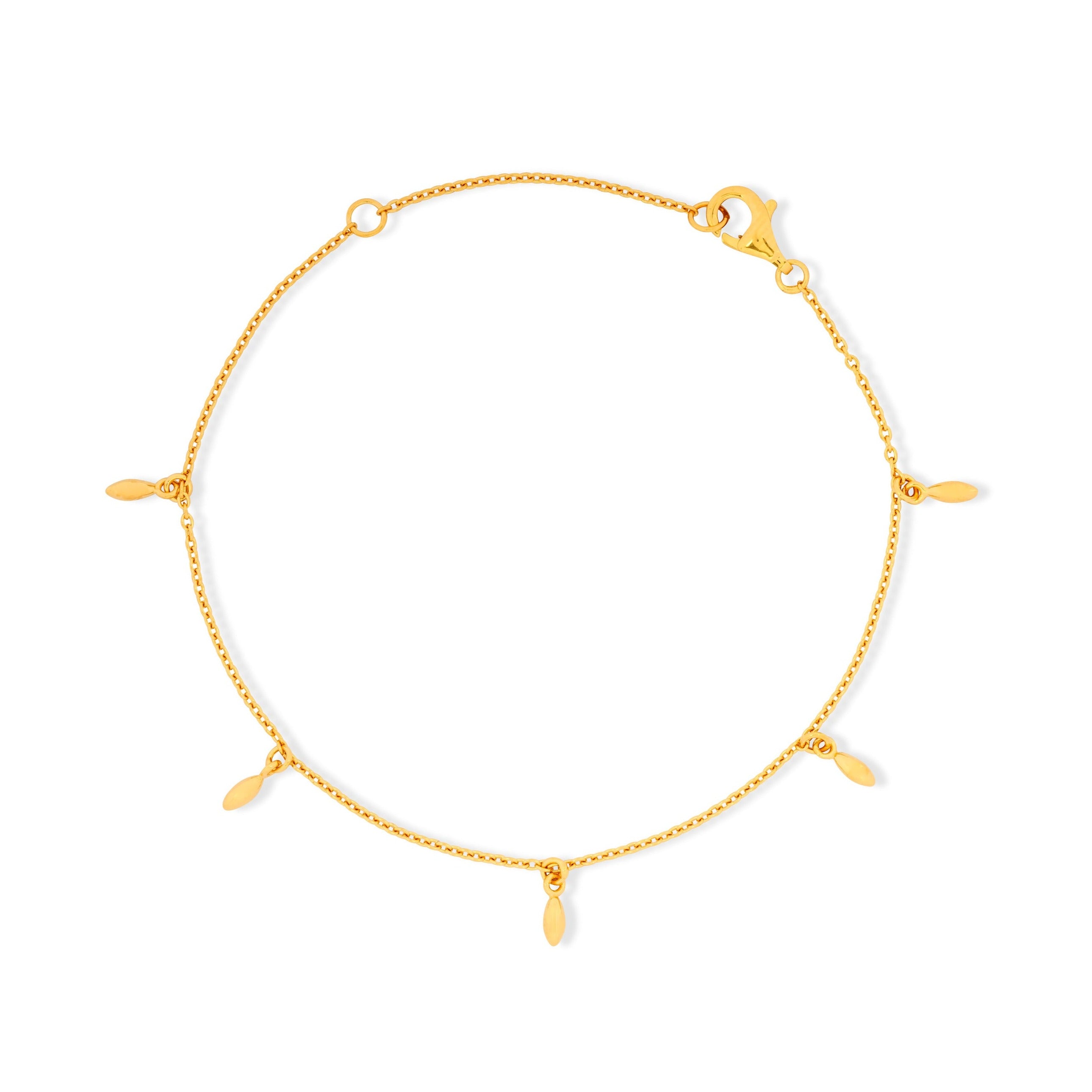 Rice Grain Chain Yellow Gold Charm Bracelet – Vurchoo Ethical Jewellery